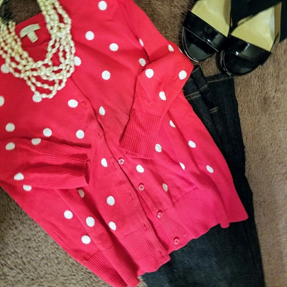 Talbots | Sweaters | Talbots Polka Dot Charming Cardigan | Poshmark